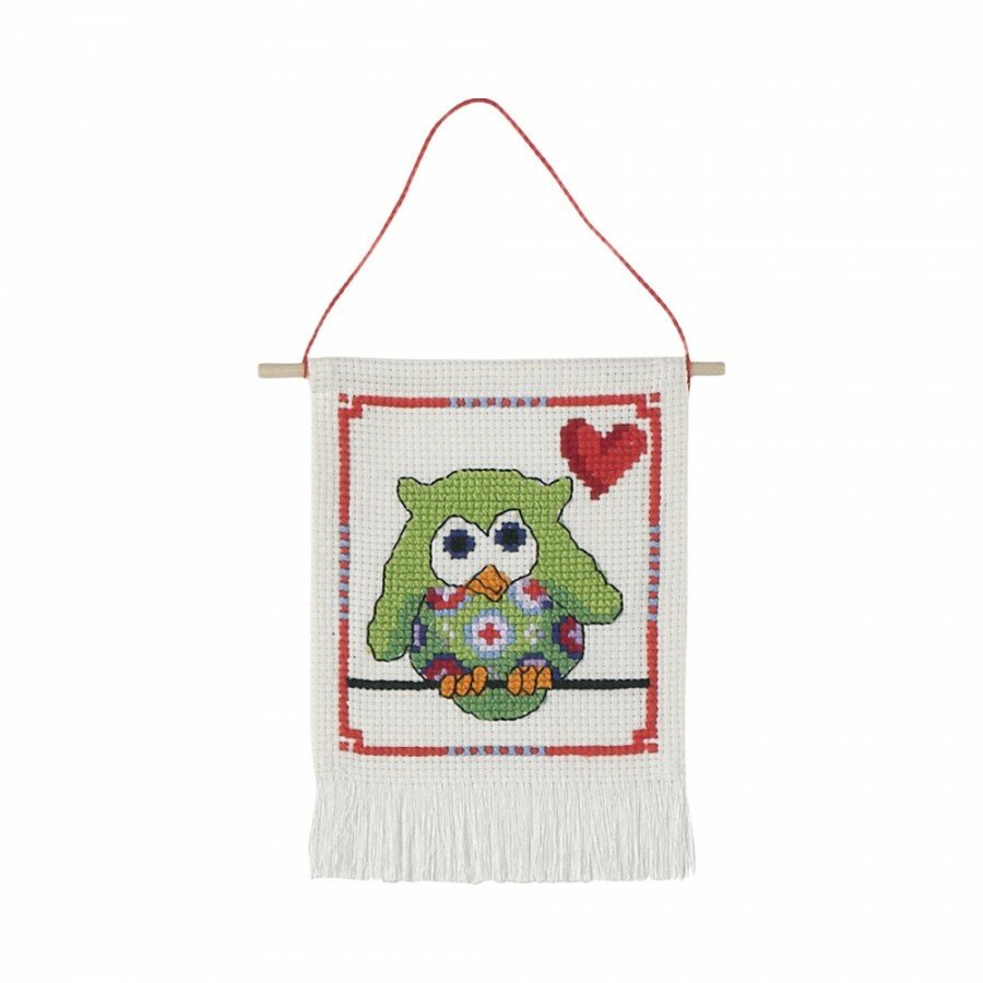 Набор для вышивания Зелёная сова 15 x 21 см PERMIN 13-4842