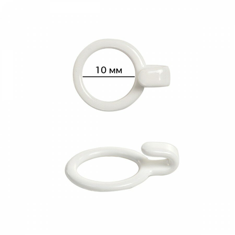 Кольцо-крючок для бюстгальтера металл TBY-12691 d10мм, цв. белый, уп.100шт