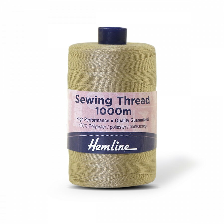 Нить универсальная Hemline для шитья, бежевый 1000 м бежевый 40/2 HEMLINE N4124.130
