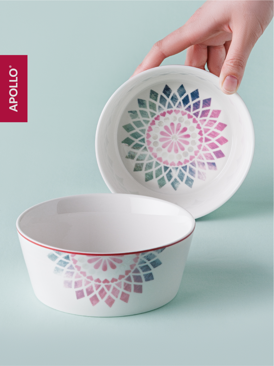 Тарелка суповая, набор столовых тарелок, пиала, салатник Apollo, диаметр 14 см, 600 мл, 2 предмета