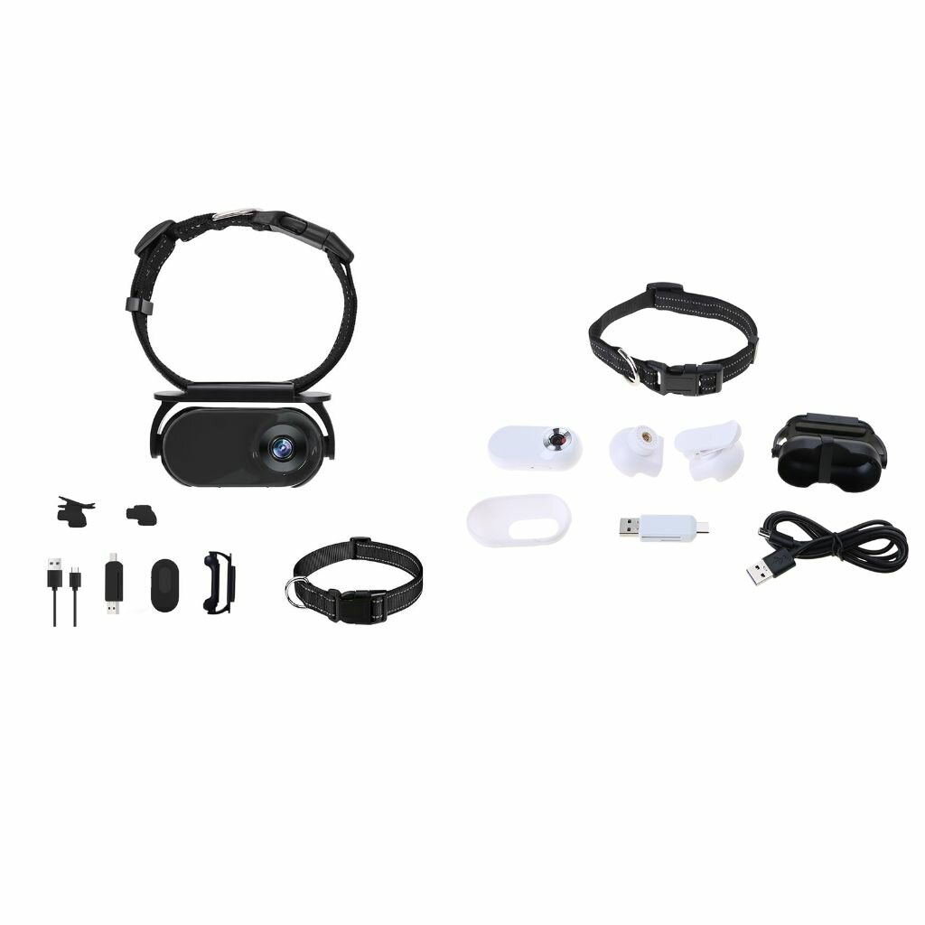 Ошейник для домашних животных с камерой большого пальца (стандартная версия)-черный