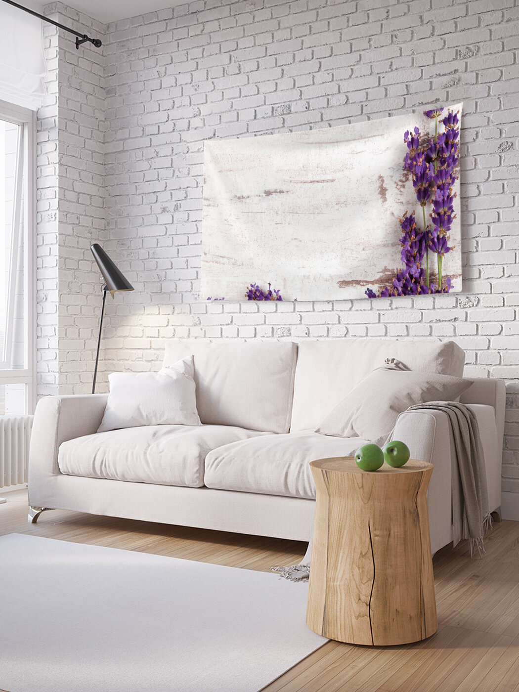 Фотопанно на стену горизонтальный постер 100х150 "Лаванда у стены", JoyArty
