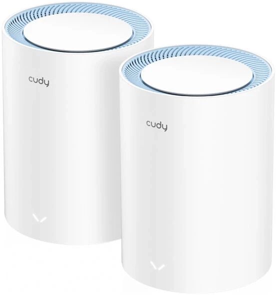 Бесшовный Mesh роутер Cudy M1200 (M1200(2-PACK)) AC1200 10/100BASE-TX белый (упак:2шт)