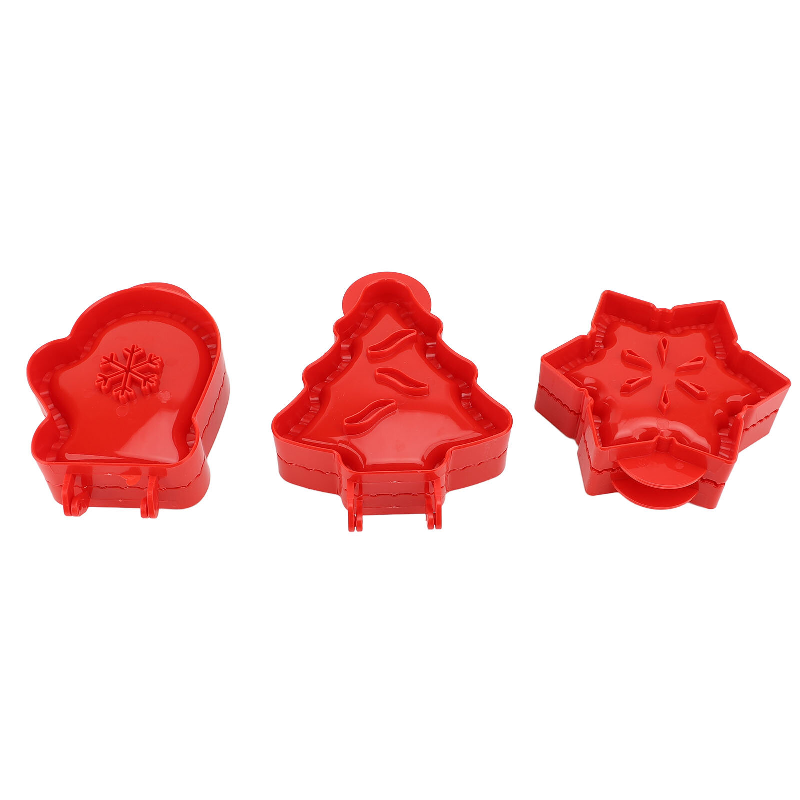 3pcs Pocket Pie Snowflake Mitt Xmas Tree Shape Press Dough Presser Maker Set for Party Baking