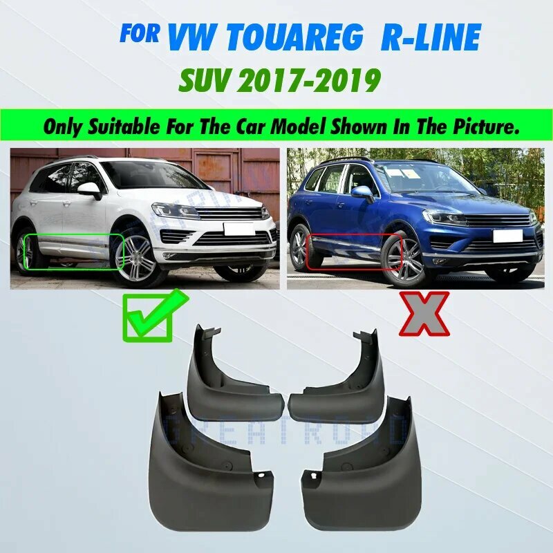 Передние и задние брызговики для Volkswagen VW Touareg R-line 2017 2018 2019, брызговики на крыло, брызговики, автомобильные аксессуары