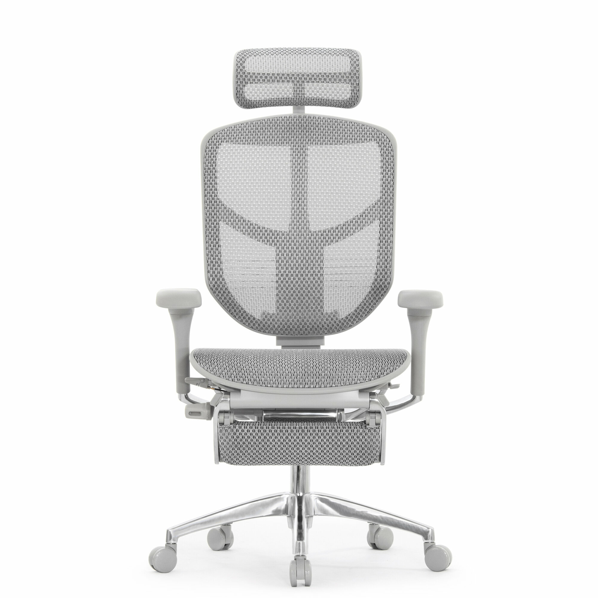 Кресло FALTO Enjoy 2 Elite (алюминий, наклон вперед, сетка, серый)