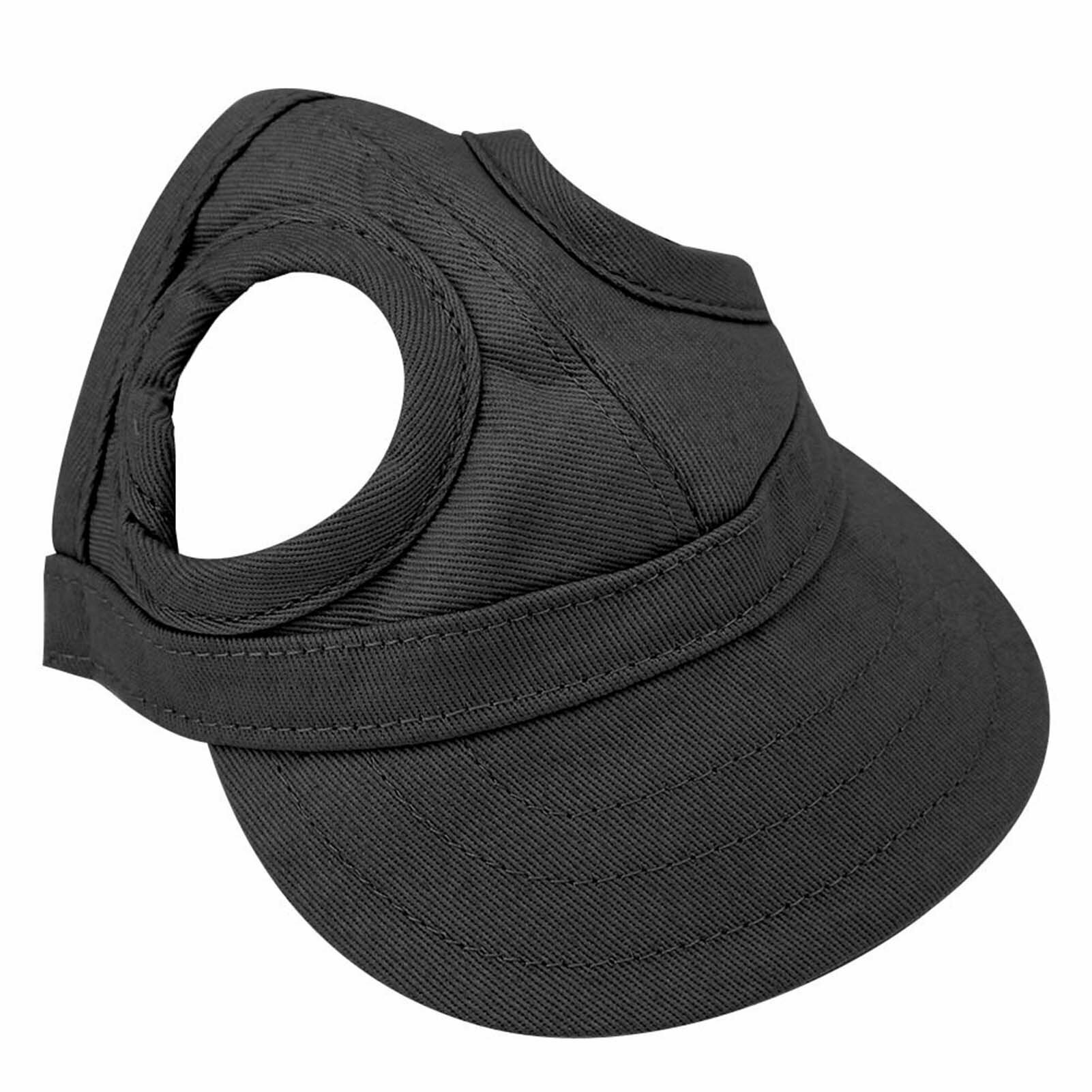 Pet Dog Cat Baseball Outdoor Cap Sunbonnet Adjustable Stripe Summer Travel Sport Hat (Black S)
