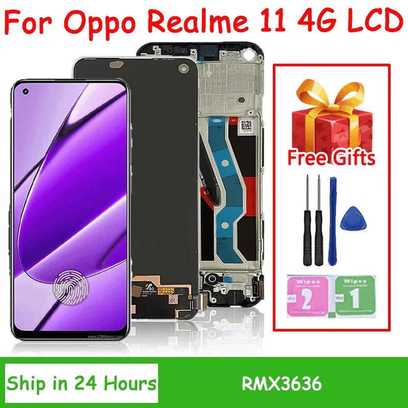 6,4 'Super AMOLED для Oppo Realme 11 Realme 11 4G ЖК-дисплей с сенсорным экраном и TFT With Frame