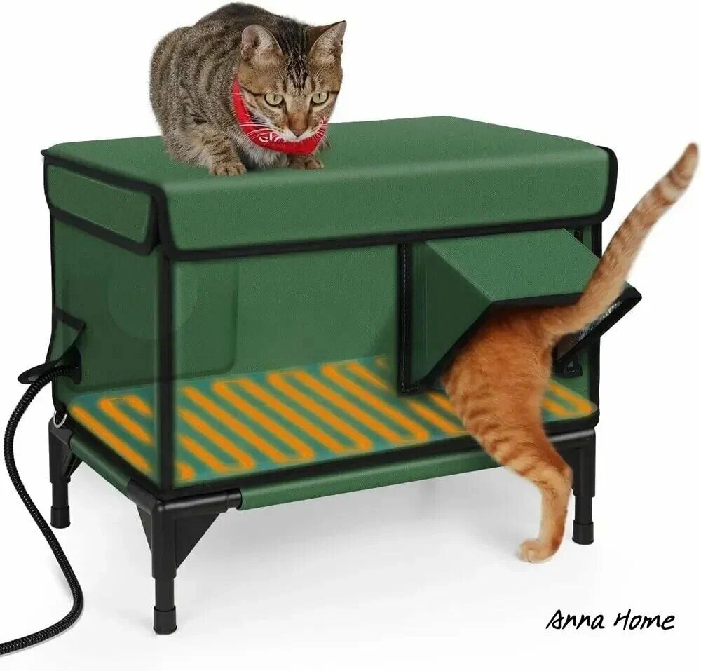 Неразрушимый уличный кошачий домик, утепленный, водонепроницаемый, с аварийной дверью, размер M