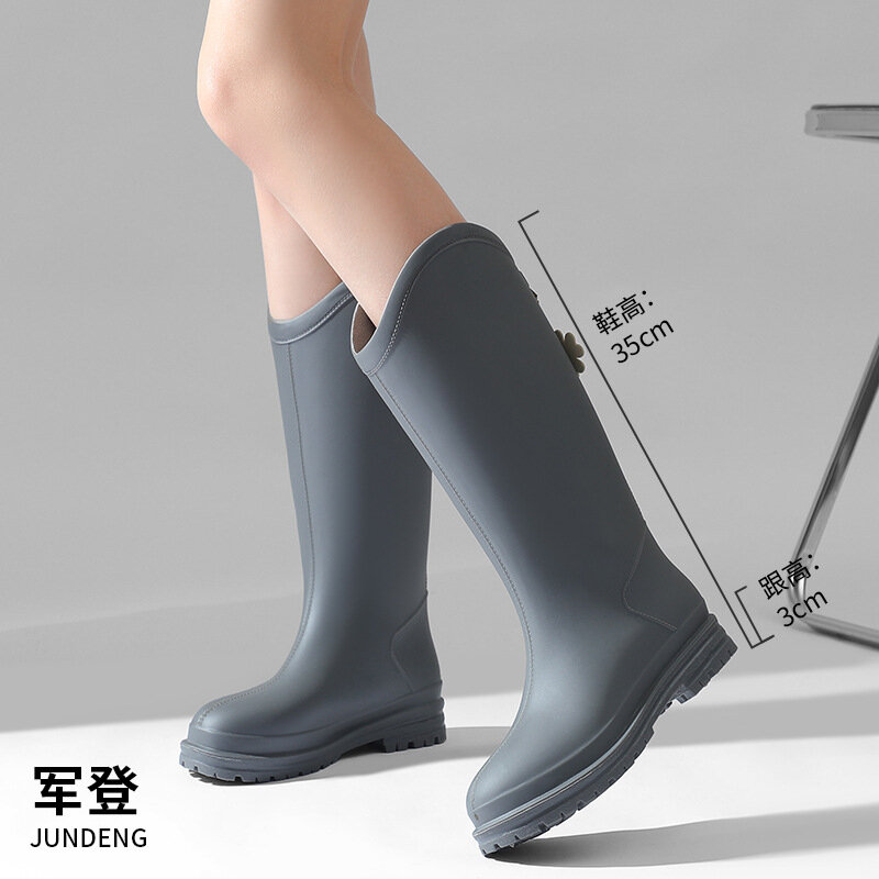 Модные женские резиновые сапоги, высокие водонепроницаемые туфли, нескользящие и износостойкие резиновые сапоги, бахилы на мягкой подошве, женские водонепроницаемые сапоги. Размер обуви. EU:41