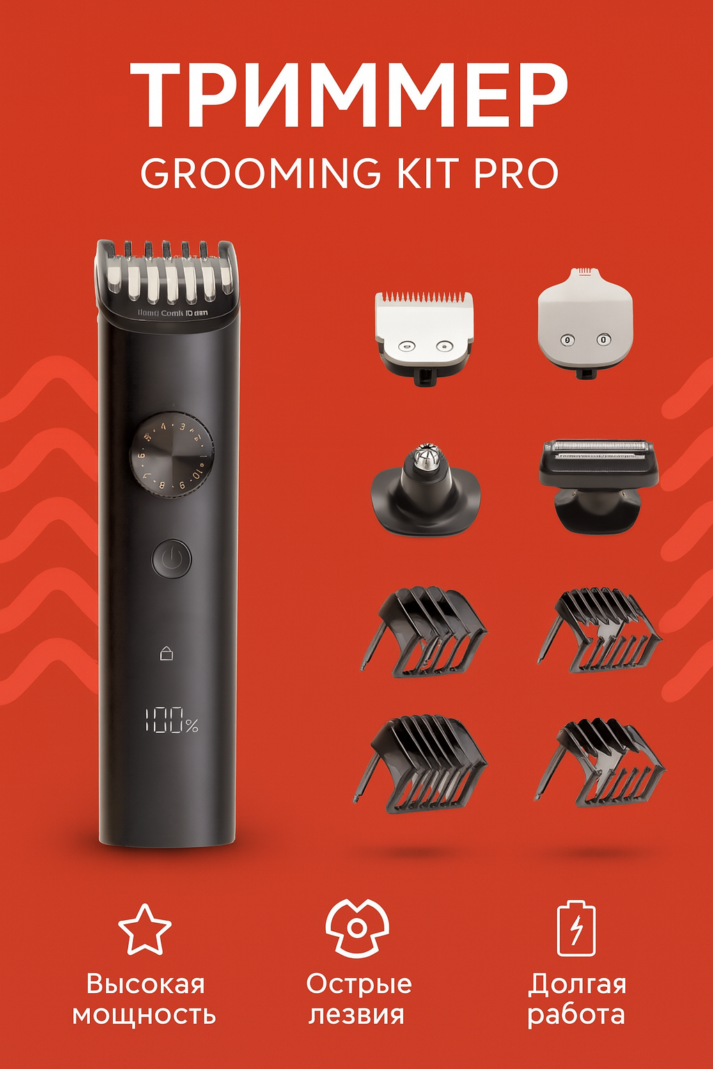 Машинка для стрижки волос Xiaomi Grooming Kit Pro (XMGHT2KITLF) ЕU EU
