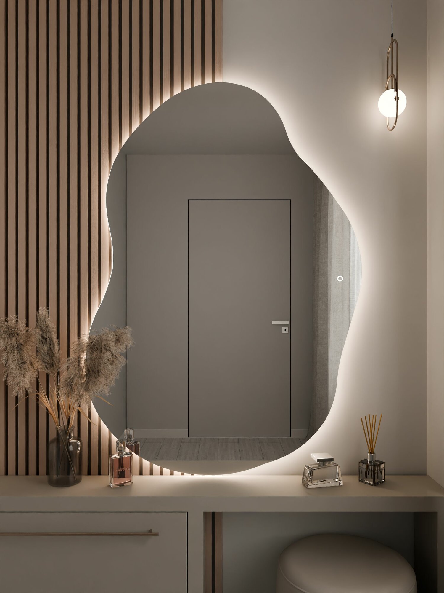 Зеркало 140х100 см. CLOUD MIRROR М1 настенное фигурное сенсорное