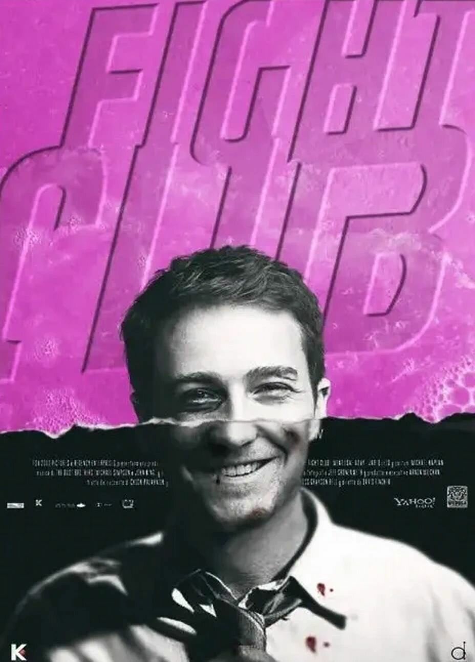Плакат, постер Fight Club кино, 1999. Бойцовский клуб фильм на бумаге, размер 21х30см