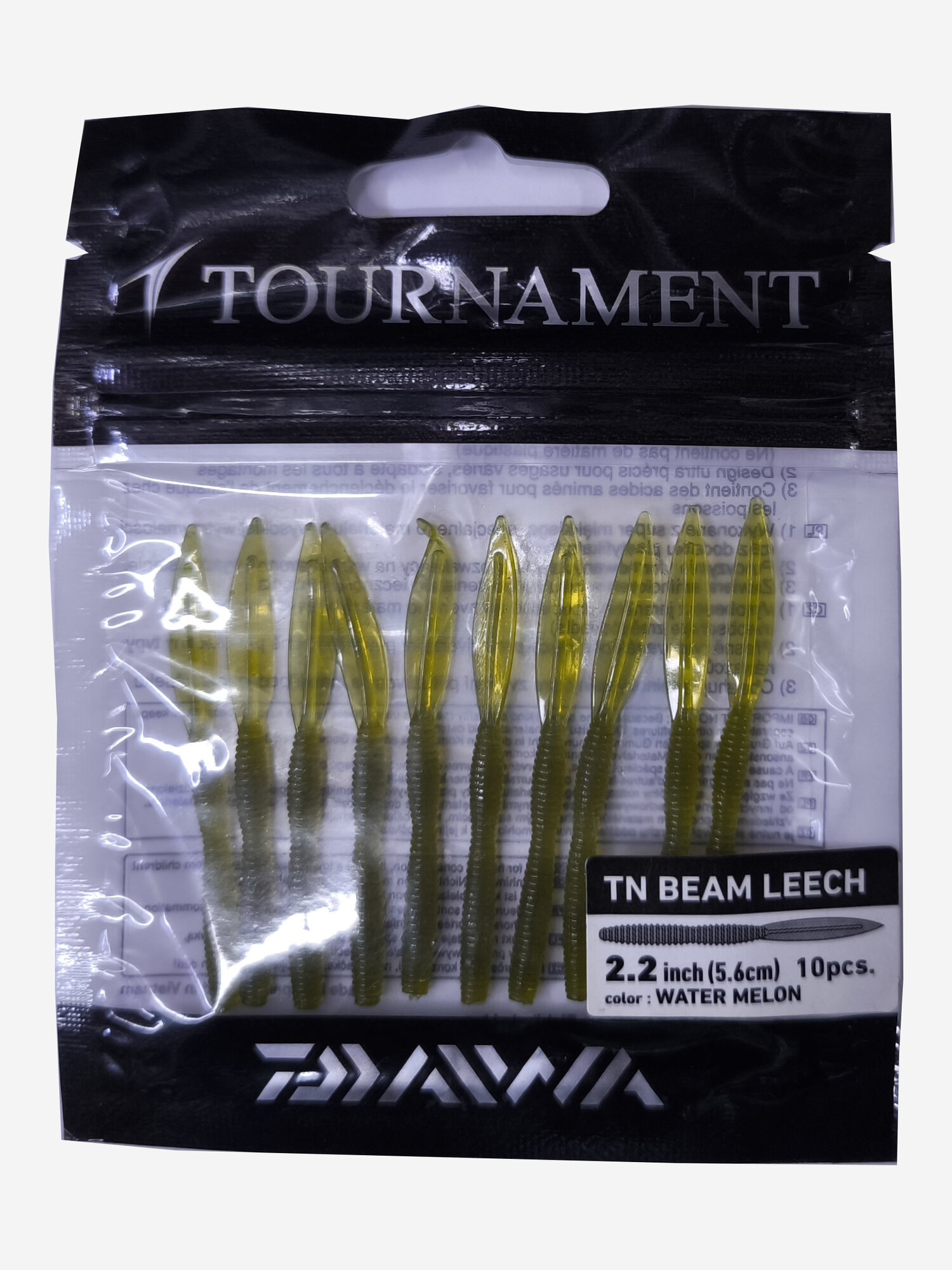 Резина Съедобная Daiwa Tournament, цвет B-Leech Watermelon, 56 мм