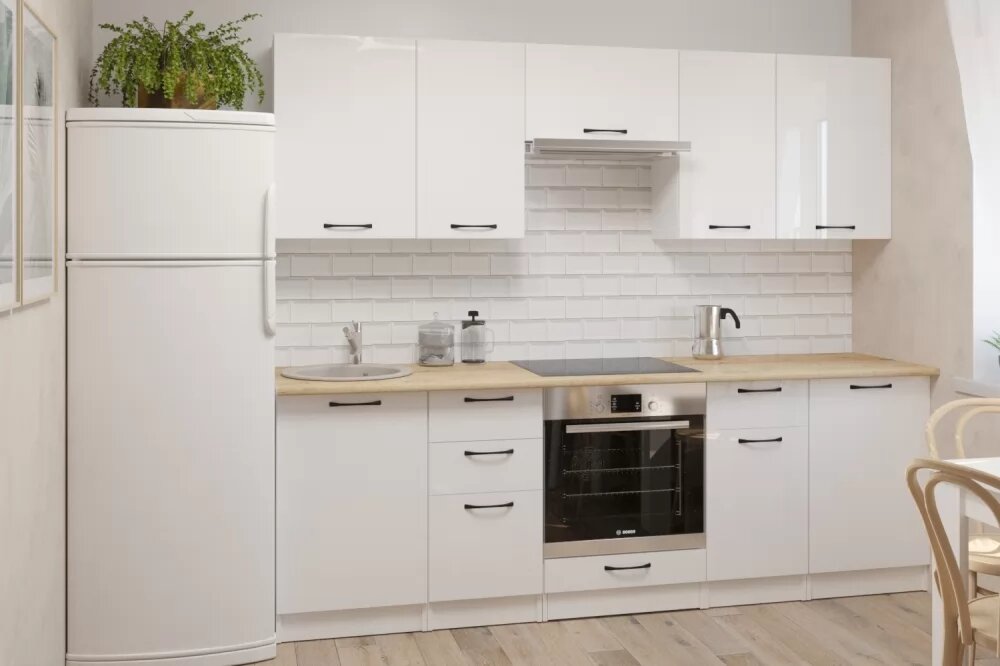 Кухонный гарнитур Герда Жасмин базис 2400 мм, каркас ЛДСП, фасад ЛДСП,