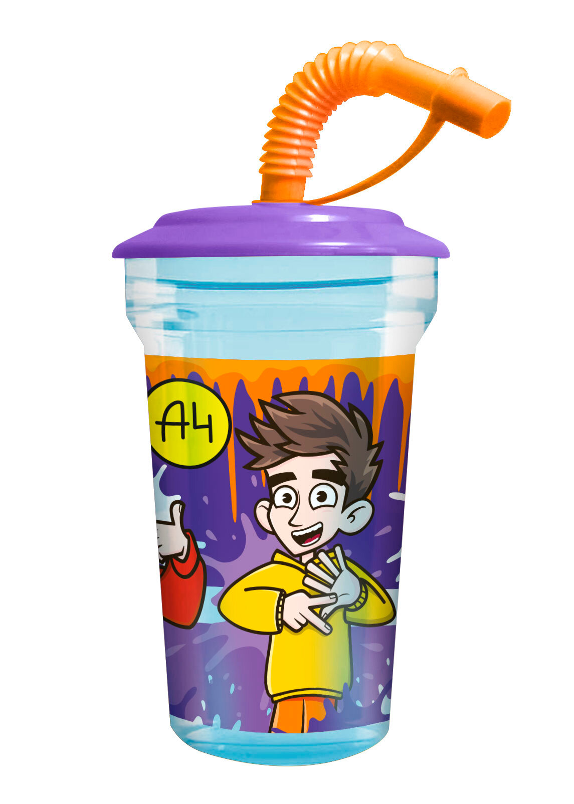 Стакан Влад А4 с трубочкой, 420 мл Арт. 312454