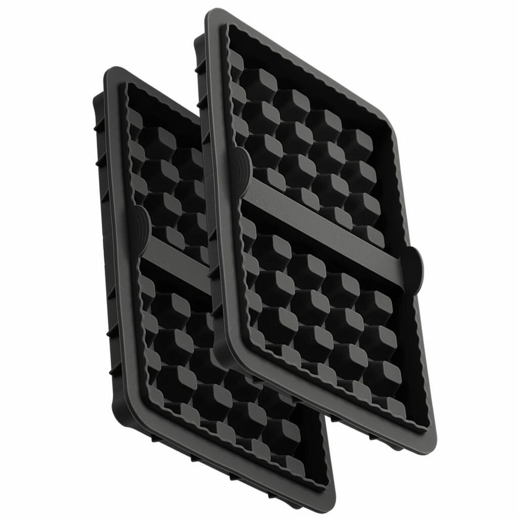 2 штуки квадратные силиконовые формы для вафель, Черный