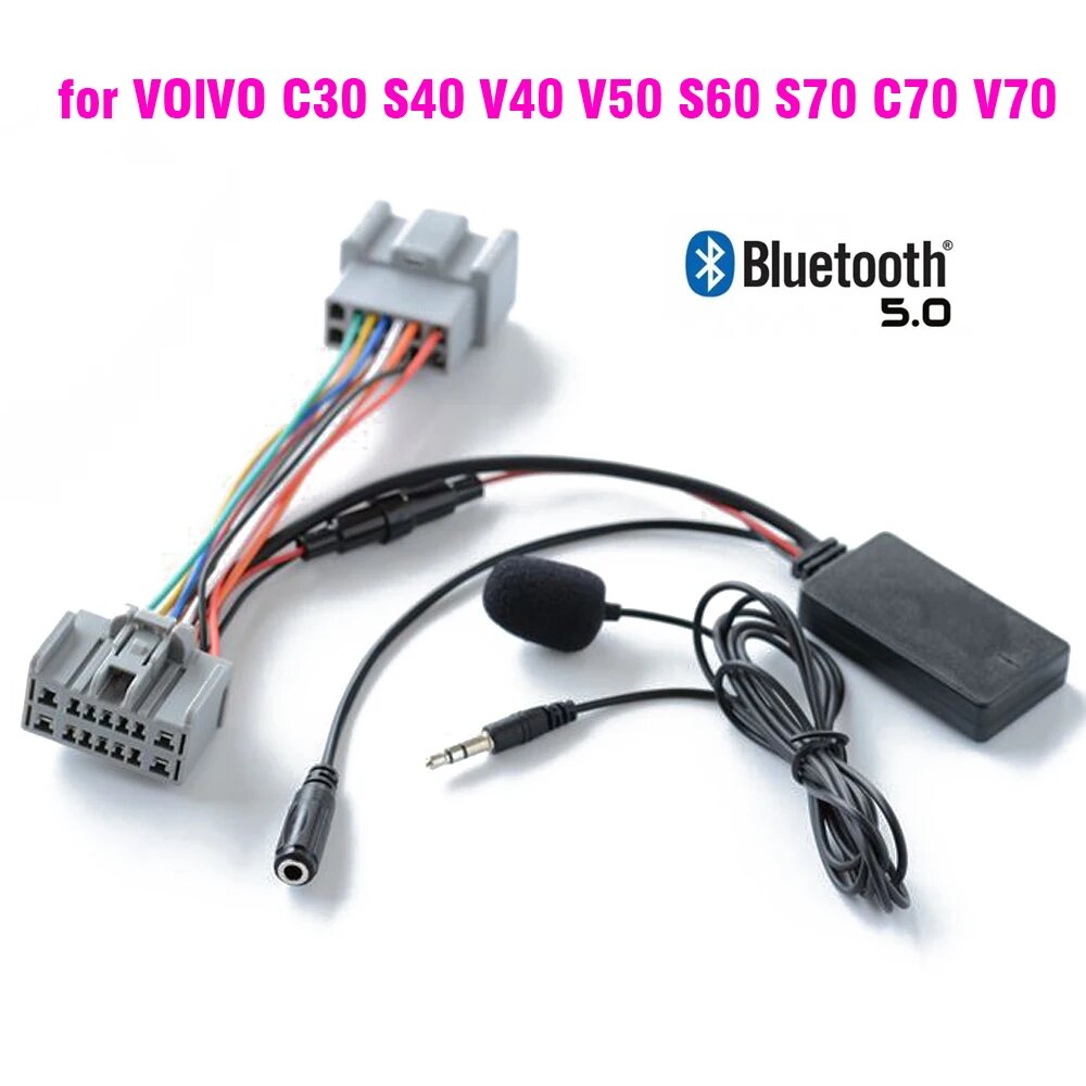 Автомобильный Bluetooth 5,0 беспроводной телефонный звонок Handsfree AUX адаптер для VOlVO C30 S40 V40 V50 S60 S70 C70 V70 XC70 S80 XC90 с микрофоном