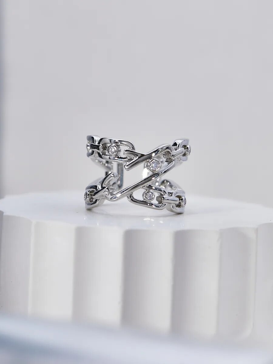 Кольцо, фианит, циркон, кристалл