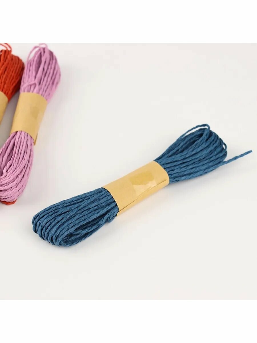 Цветная рафия для творчества, набор 6 шт.