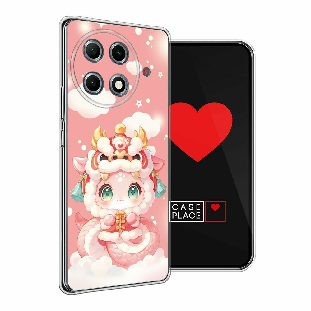 Чехол на Tecno Camon 30S Pro / Текно Камон 30S Про с принтом Розовая китайская змейка 1 — фото 1