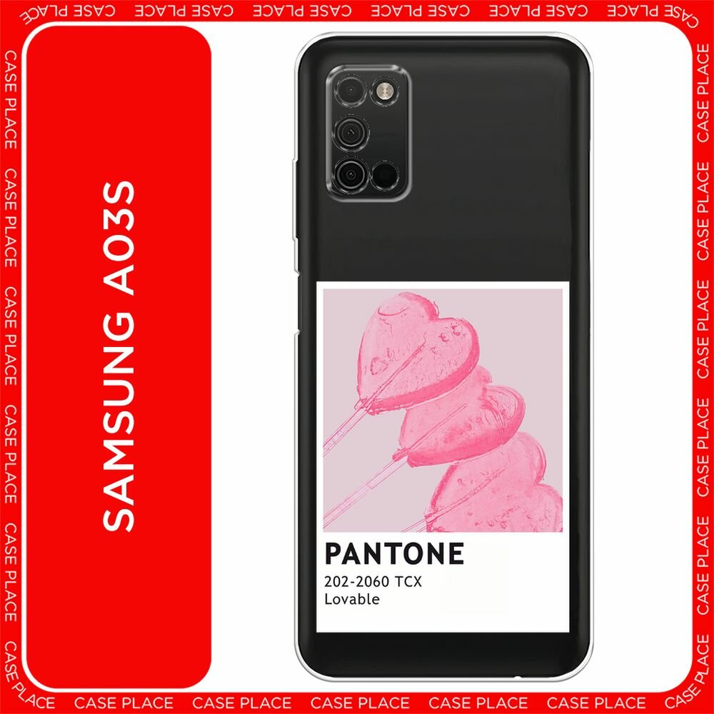 Чехол на Samsung Galaxy A03S / Самсунг Галакси A03S с принтом "Pantone Lovable 2 - 14 февраля", прозрачный