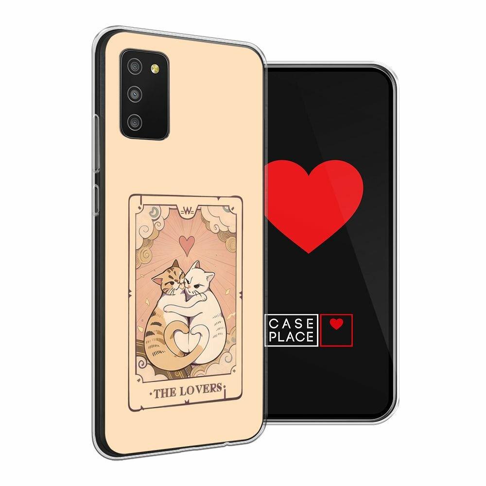 Чехол на Samsung Galaxy A02s / Самсунг Галакси A02s с принтом "The lovers cats 1 - 14 февраля" — фото 1