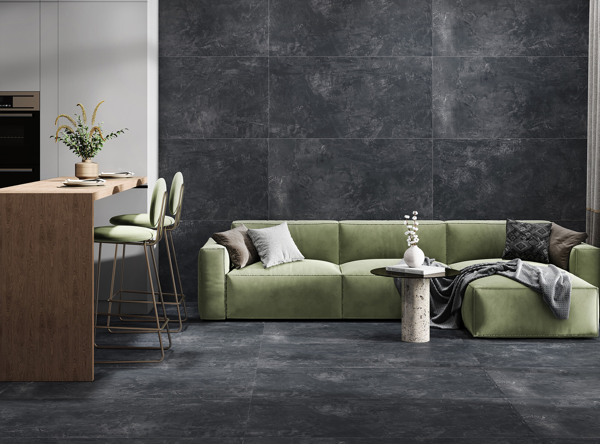 Керамогранит Arcadia Ceramica 1200 × 600 мм SYMPHONY NERO матовая (цена за 1 плитку 0,72м2)