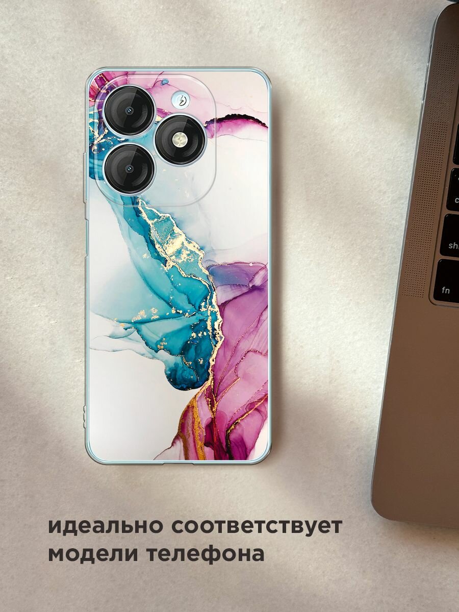 Чехол на Itel P55 / Ител Р55 с принтом "Розовые разводы рисунок" — фото 1