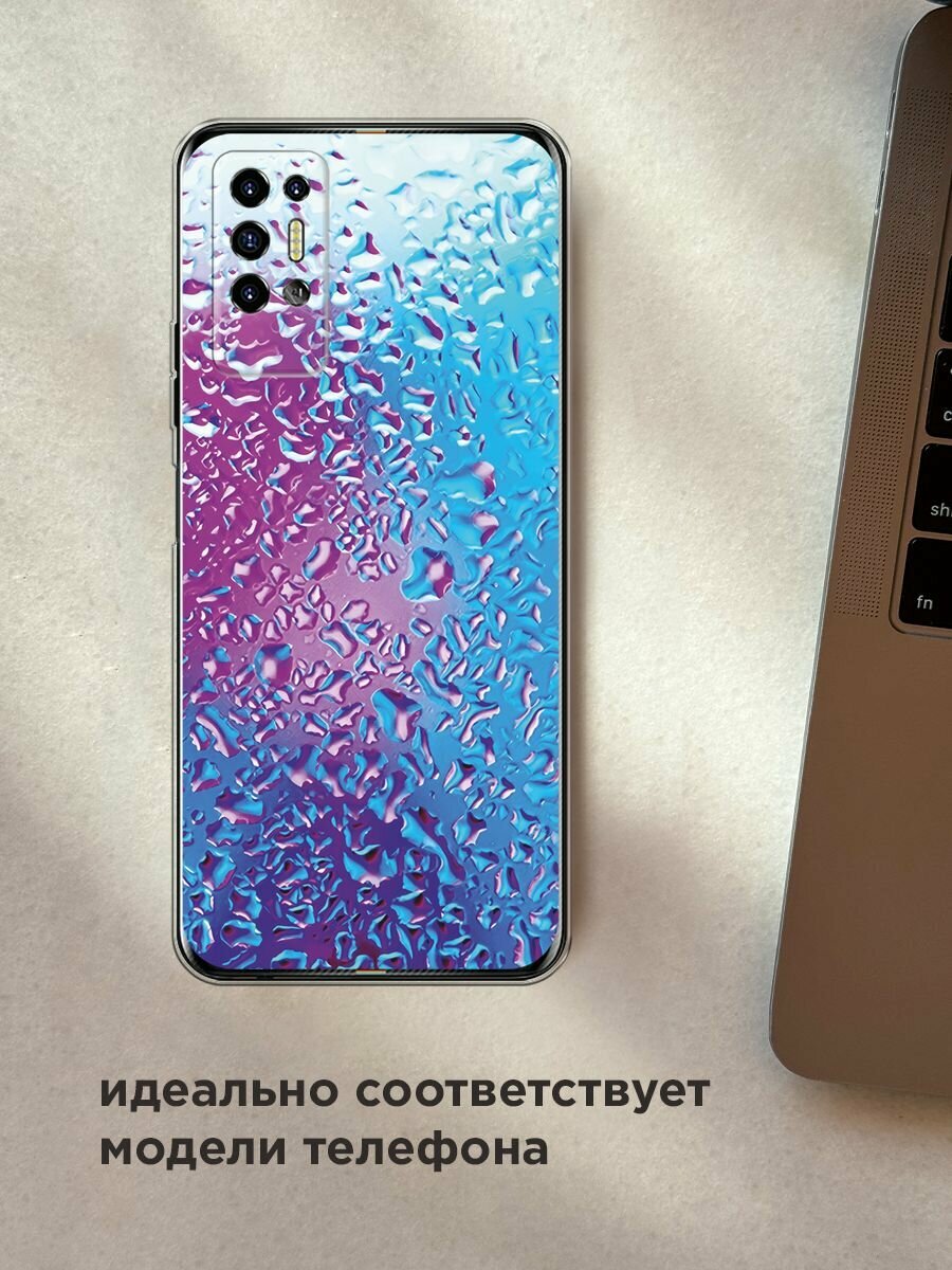 Чехол на Tecno Pova 2 / Текно Пова 2 с принтом "Капли на стекле" — фото 1