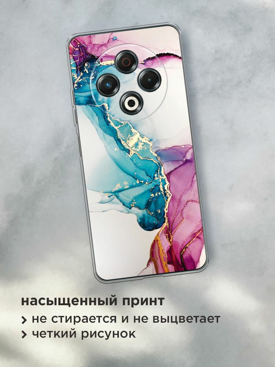 Чехол на Tecno Spark 30 / Текно Спарк 30 с принтом "Розовые разводы рисунок" — фото 1