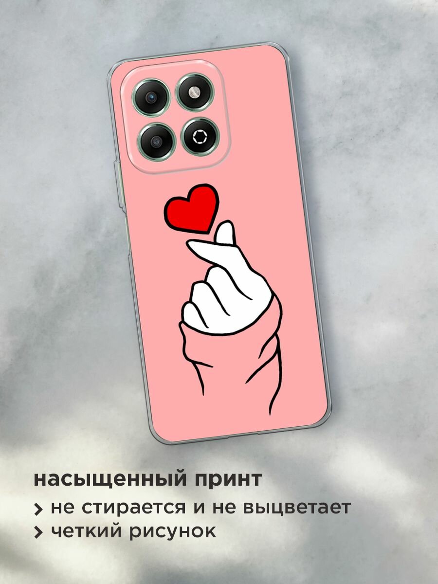Силиконовый чехол на Honor X6b / Хонор X6b с принтом "Милое сердечко" — фото 1