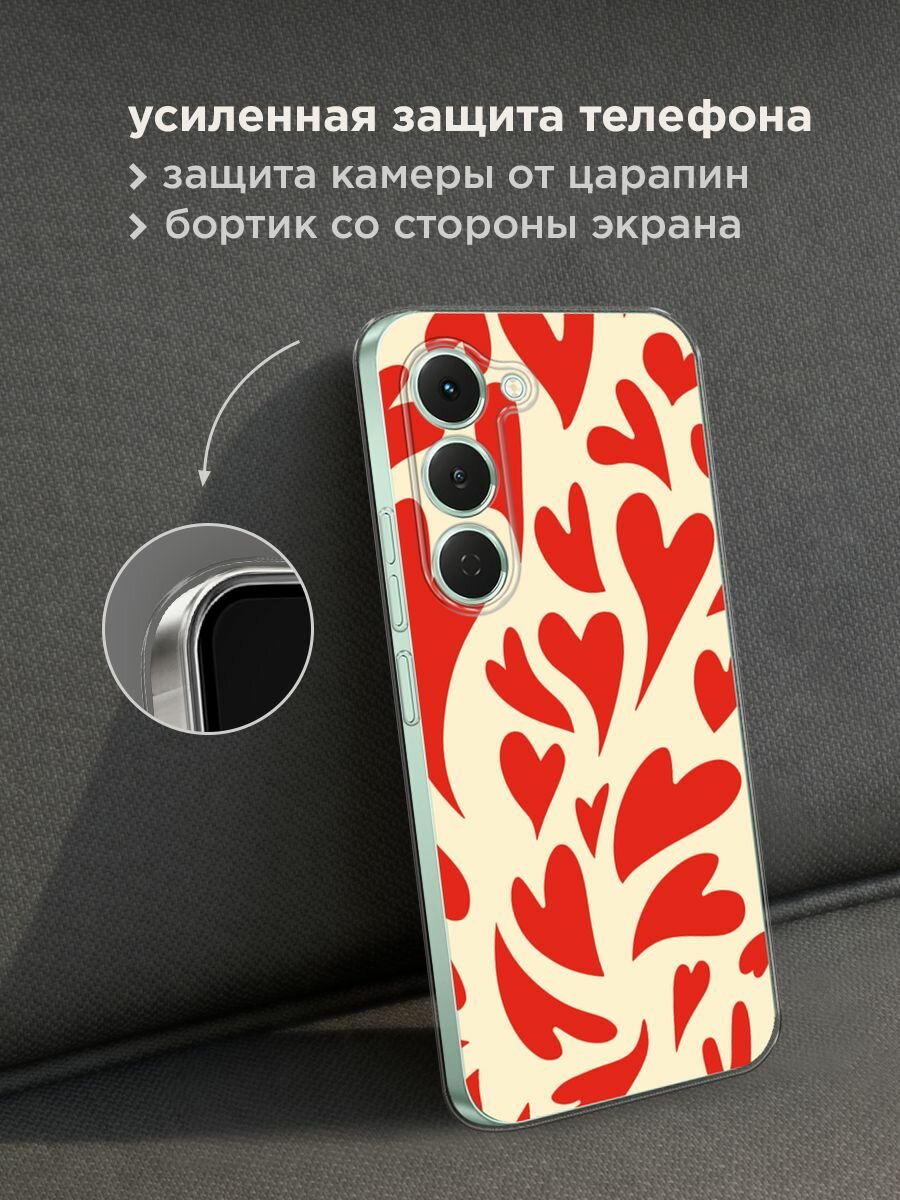 Чехол на Tecno Spark 40 Pro / Текно Спарк 40 Про с принтом "Crazy hearts 1 - 14 февраля" — фото 1