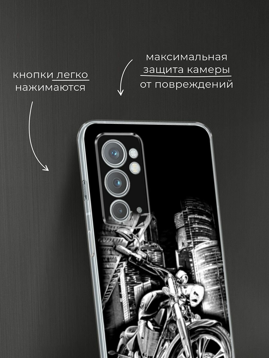 Силиконовый чехол на OnePlus 9RT / ВанПлас 9RT с принтом "Крутой байк" — фото 1