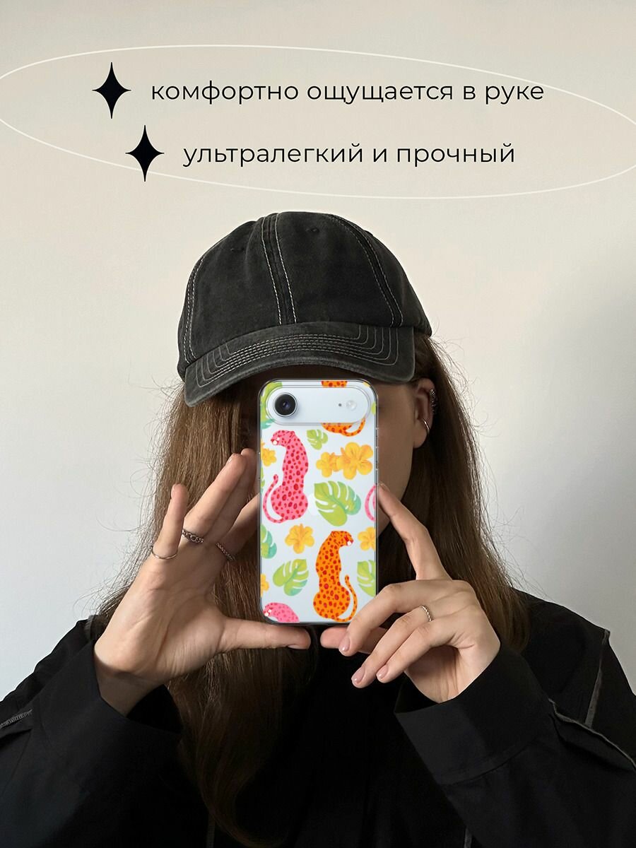 Чехол на Apple iPhone Air / Айфон Айр с принтом "Экзотика", прозрачный — фото 1
