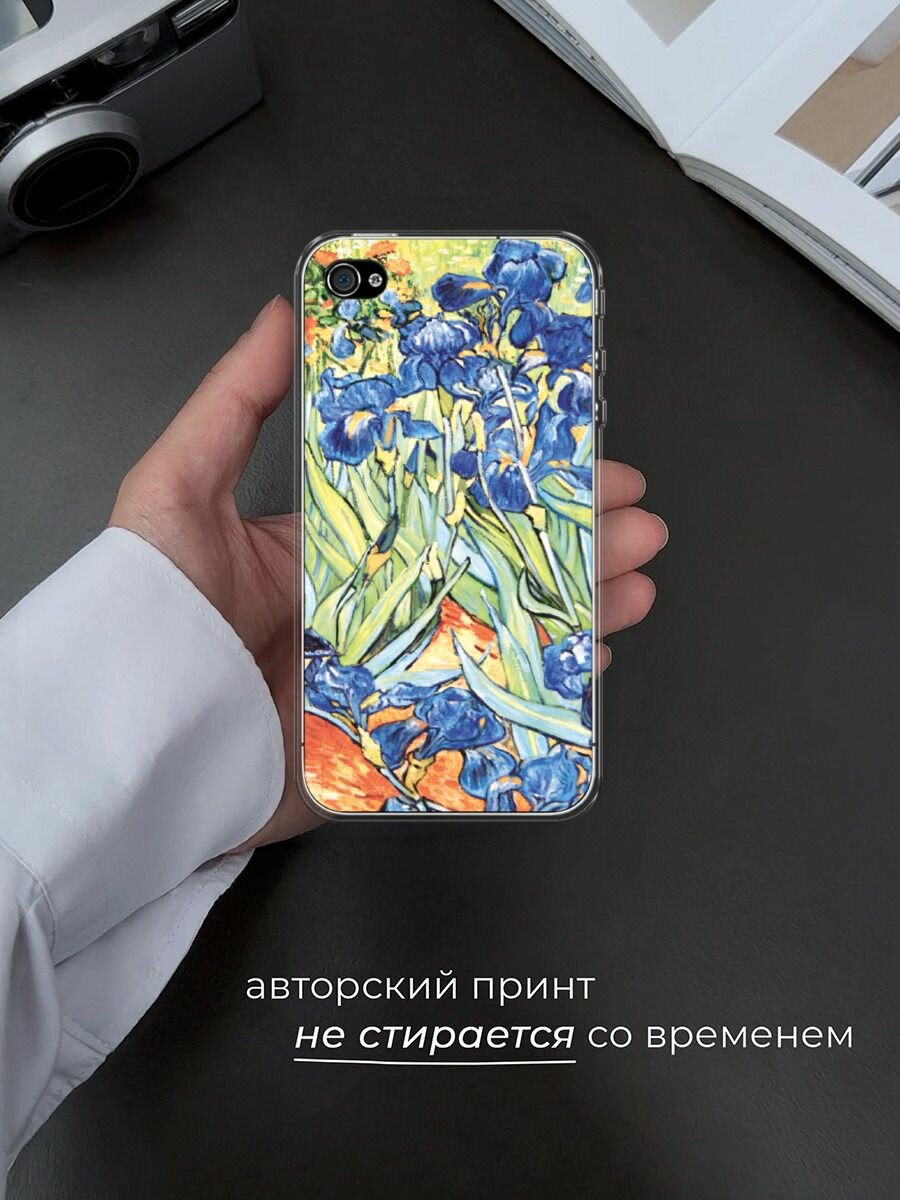 Чехол на Apple iPhone 4/4S / Айфон 4/4S с принтом "Ирисы Ван Гог" — фото 1
