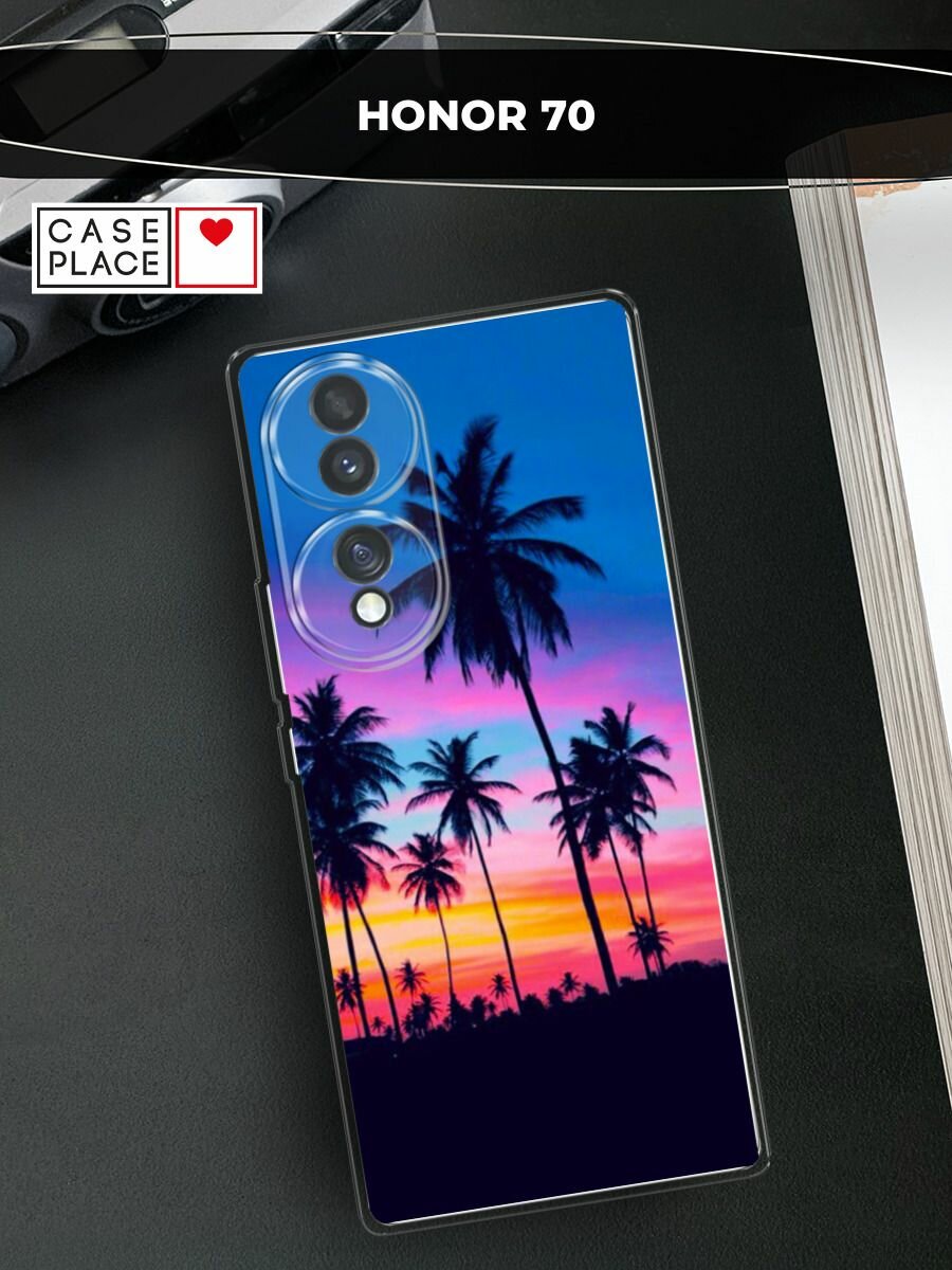 Силиконовый чехол на Honor 70 / Хонор 70 с принтом "Закат 5"