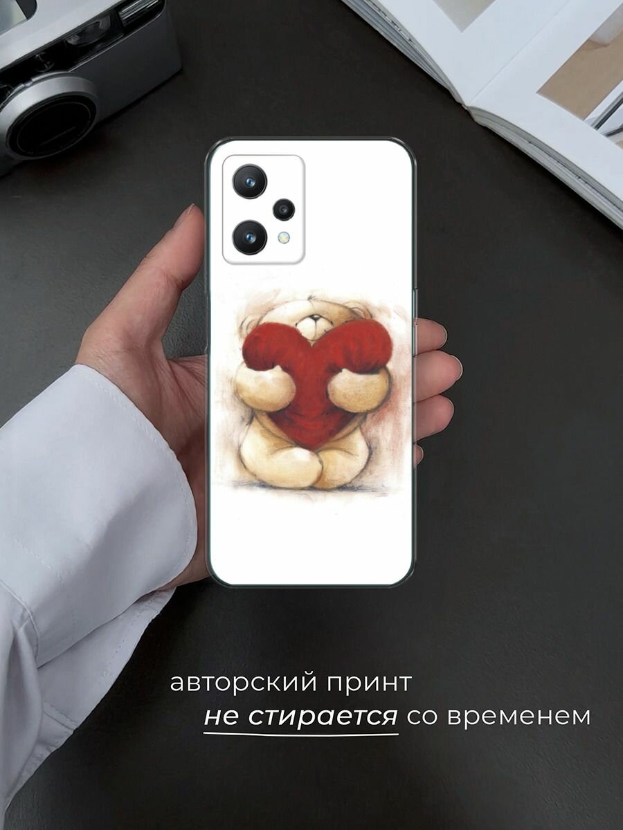 Чехол на Realme 9 Pro/9 5G / Реалми 9 Про/ 5G с принтом "Мишка с сердцем 1" — фото 1