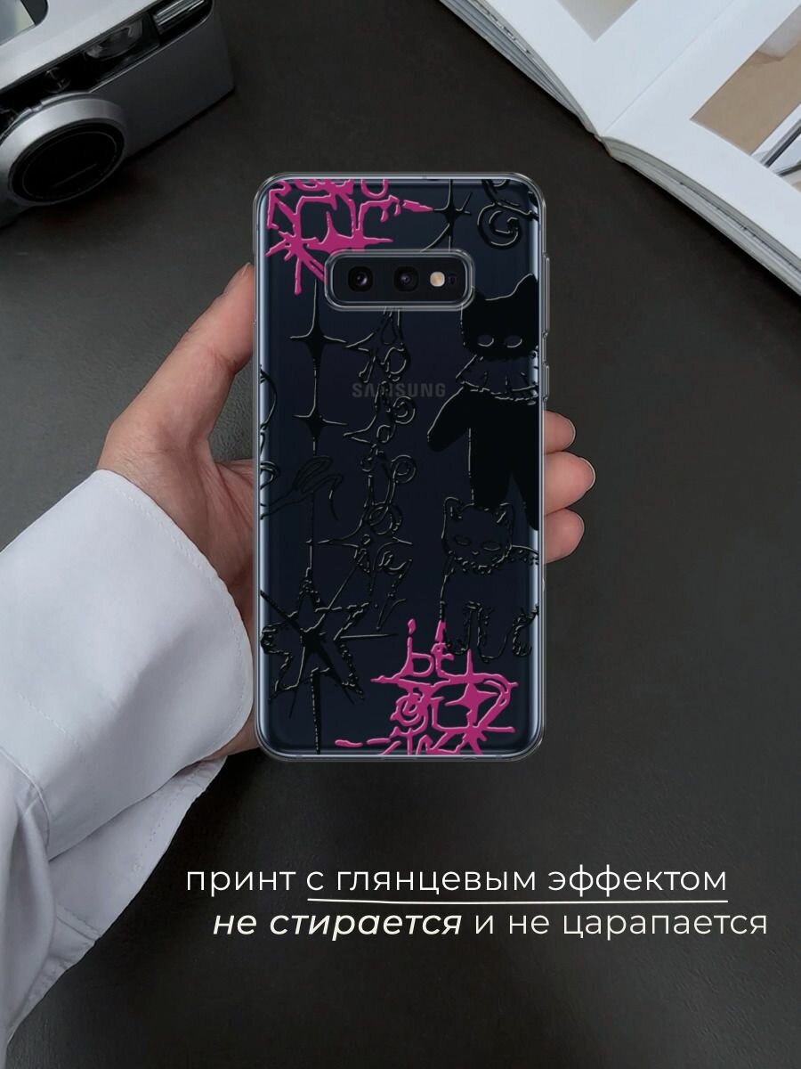 Чехол на Samsung Galaxy S10E / Самсунг Галакси S10E с принтом "Готические котики" — фото 1