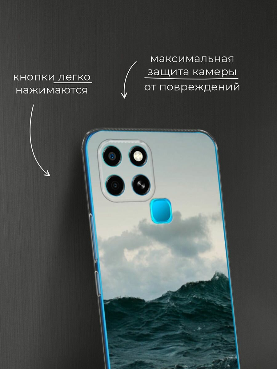 Чехол на Infinix Smart 6 / Инфиникс Смарт 6 с принтом "Волны 11" — фото 1
