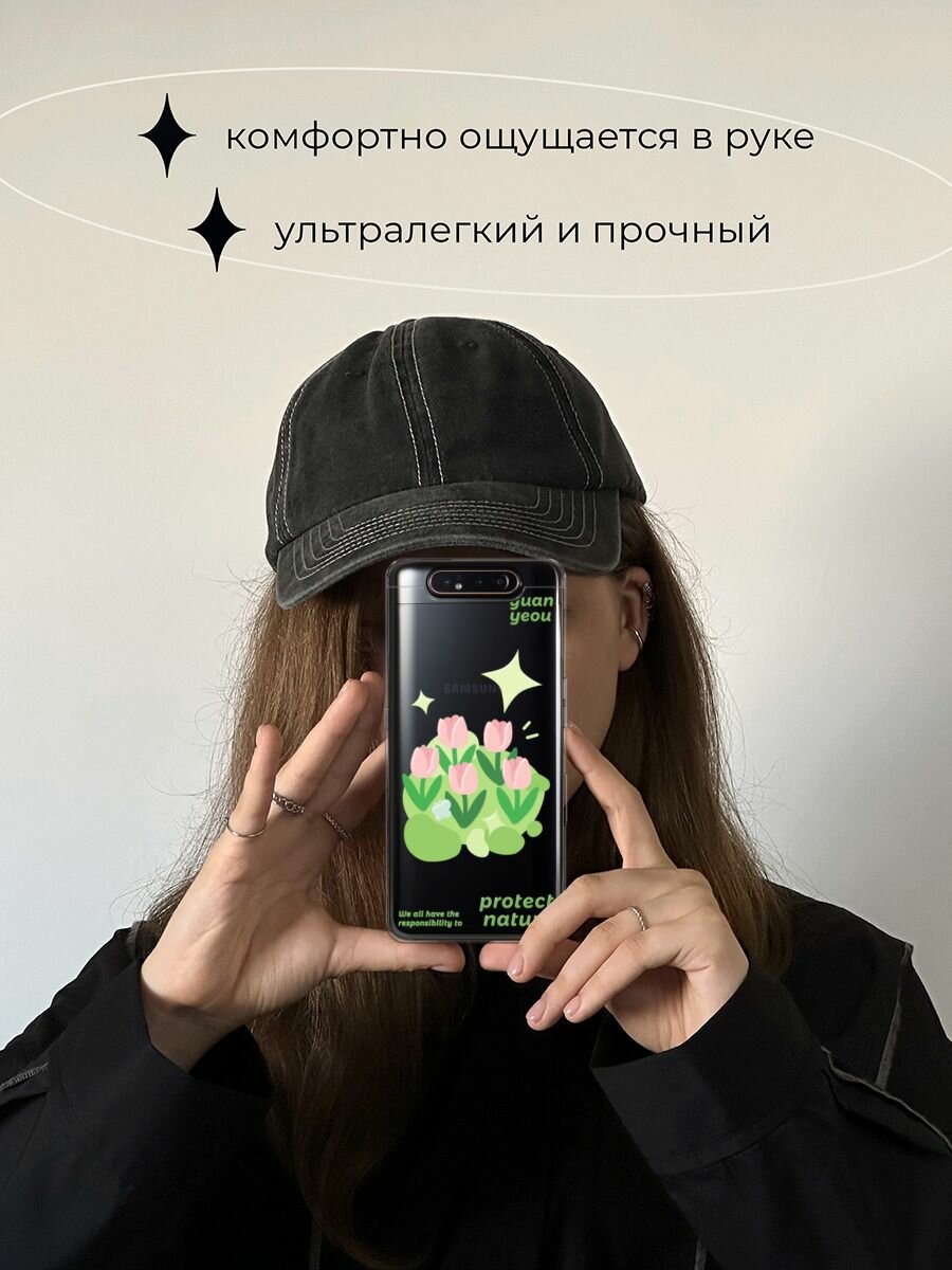 Чехол на Samsung Galaxy A80 / Самсунг Гэлакси A80 с принтом "Protect nature" — фото 1