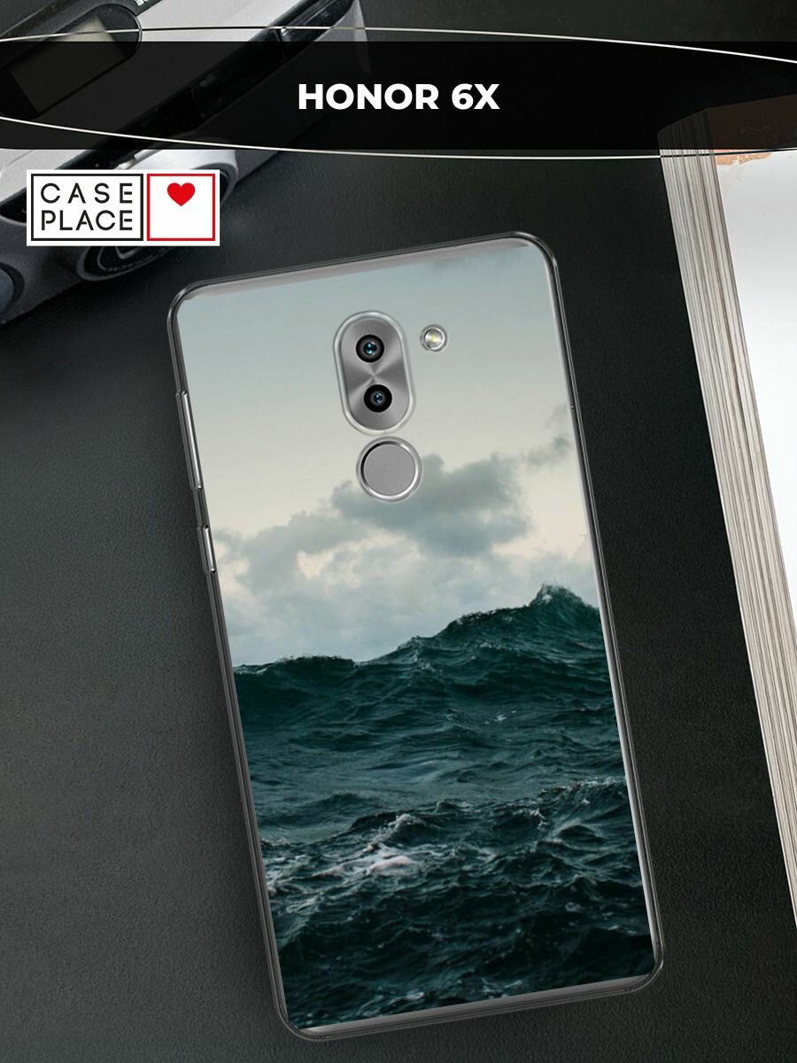 Силиконовый чехол на Honor 6X / Хонор 6Х с принтом "Волны 11"