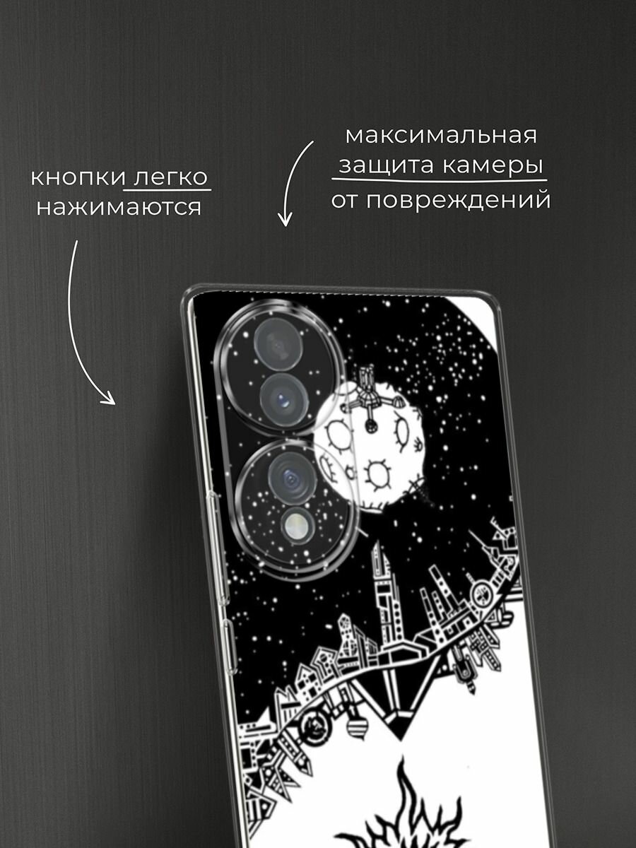 Силиконовый чехол на Honor 70 / Хонор 70 с принтом "Инь янь геометрия" — фото 1