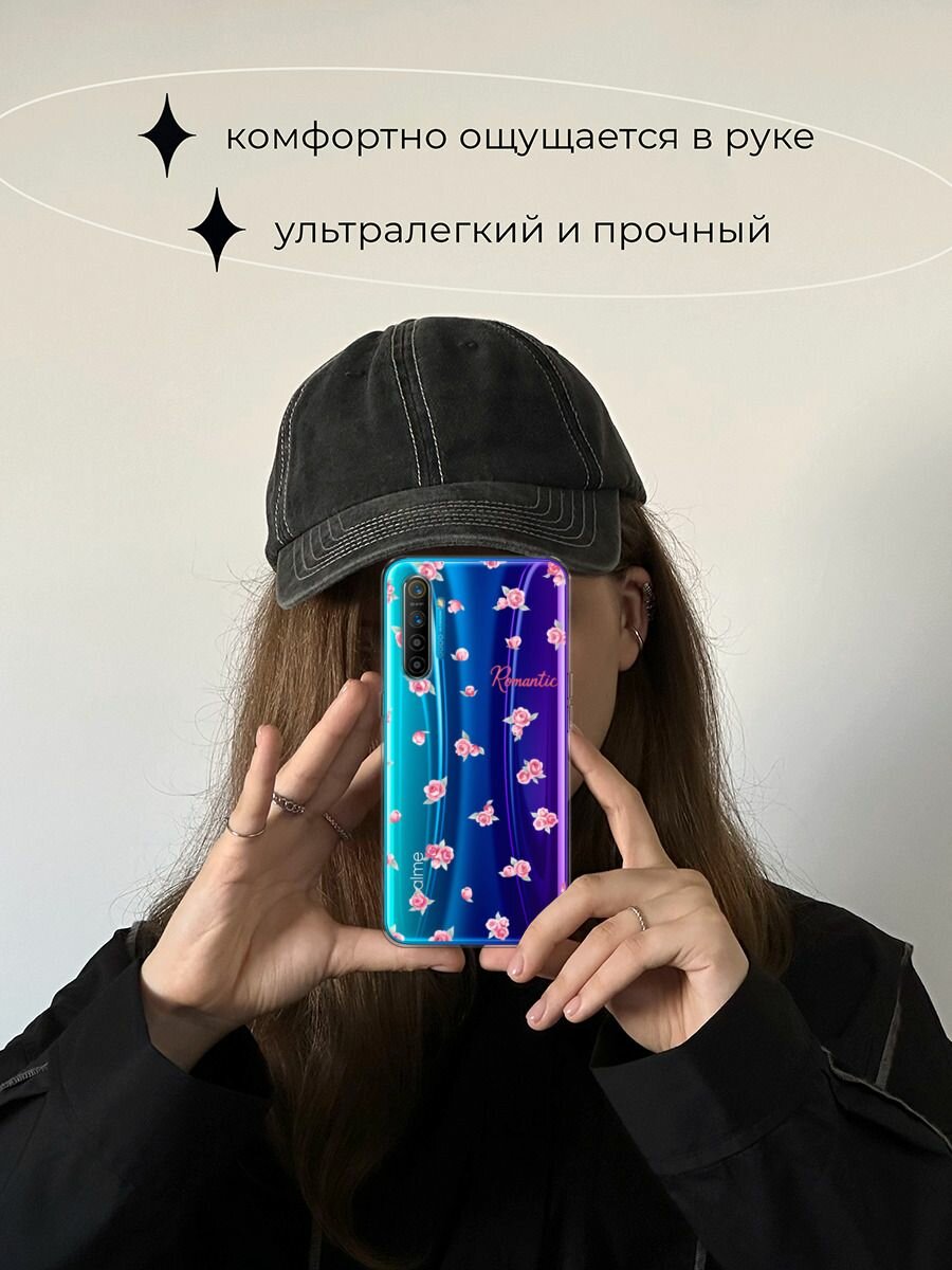 Чехол на Realme XT / Реалми XT с принтом "Romantic 2", прозрачный — фото 1
