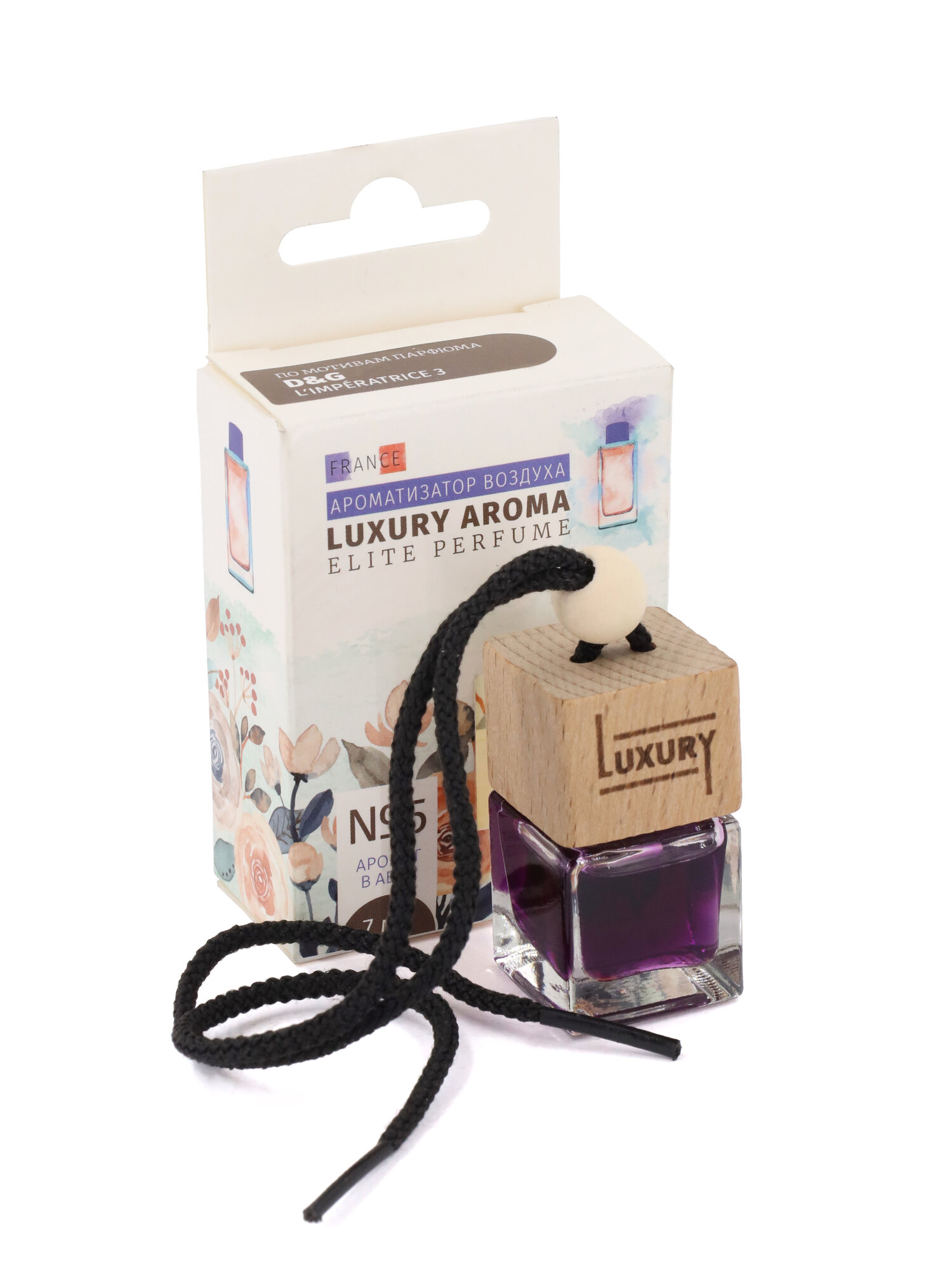 Ароматизатор FOUETTE "Luxury Aroma Elite Perfume"№5 подвесной с деревянной крышкой