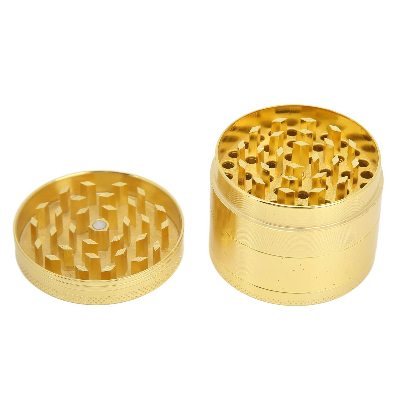 Ручная мельница для специй, 4 слоя, алюминиевый сплав, магнитная крышка, маленькая легкая ручная мельница для специй для табака, дома, путешествий, 50 мм