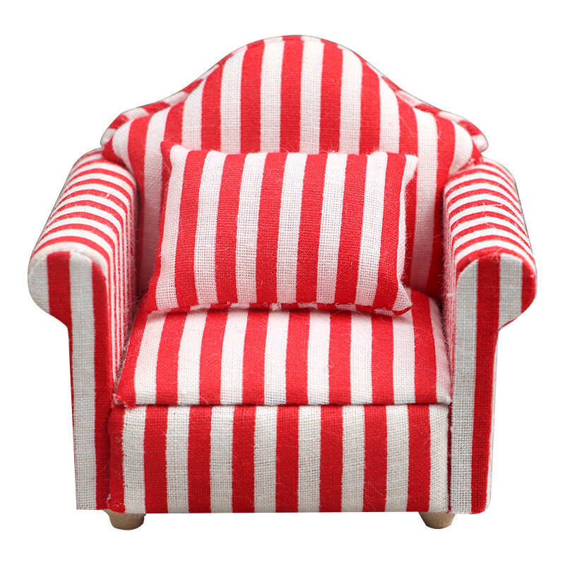 1:12 Миниатюрная мебель для кукольного домика, модель гостиной, спальня, маленький цветочный односпальный диван