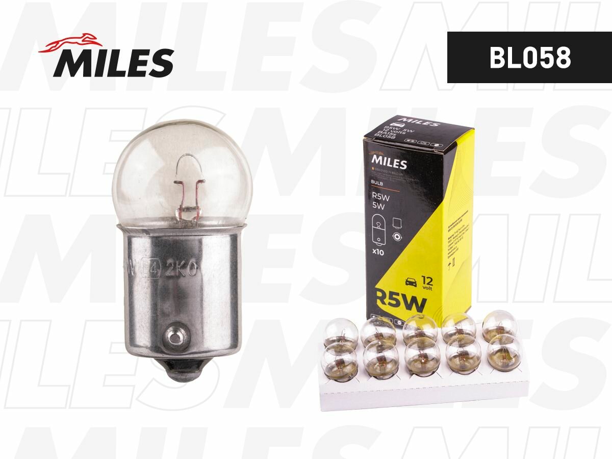 Автолампа R5W 12V 5W BA15s, 10 шт арт BL058