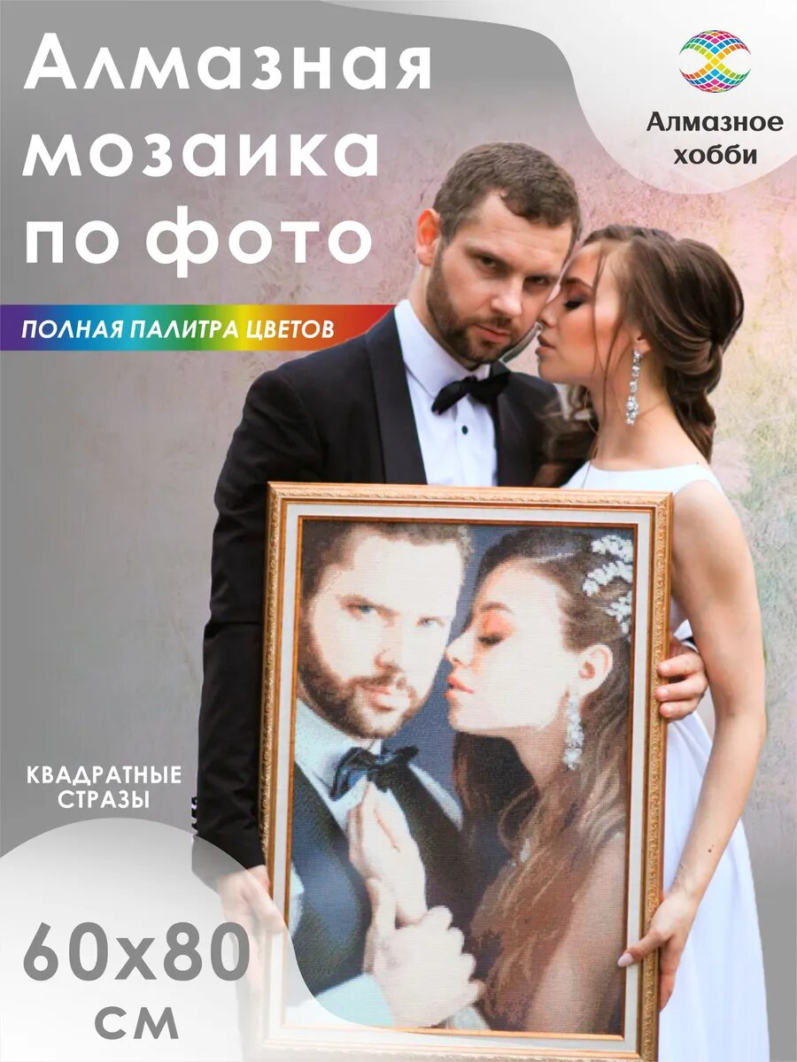Алмазная мозаика по фото Подарок по фотографии Картина стразами 60х80 без подрамника