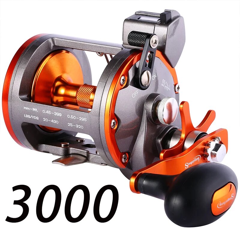 Сougayilang троллинговая катушка 4.1:1/6+1BB 30кг Правая рука, Thunder 3000